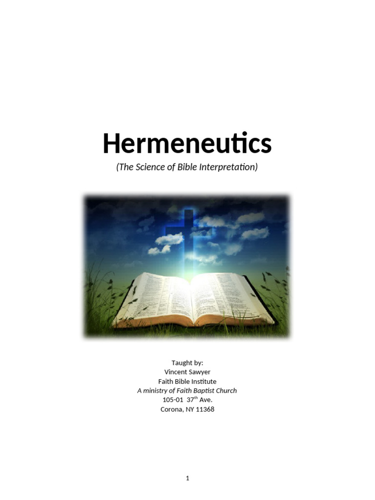 Hermeneutics Teachers Copy | PDF | Verb | Exegesis