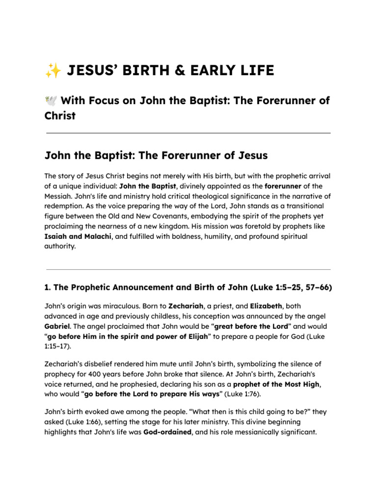 John As The Forerunner of Jesus | PDF | John The Baptist | Jesus