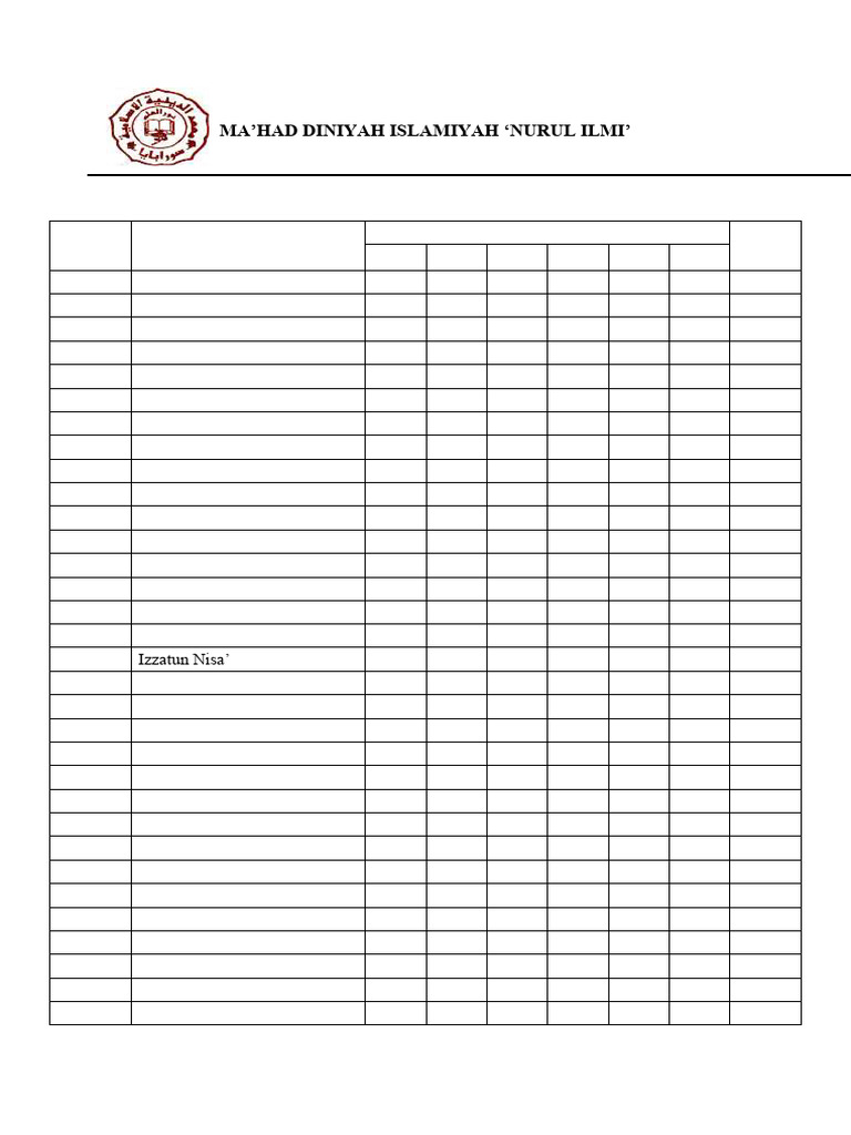 Rekap Presensi Mahasantri | PDF