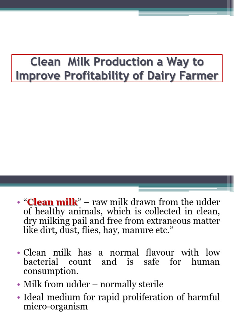 Boost Dairy Profits with Clean Milk Practices | PDF | Dairy