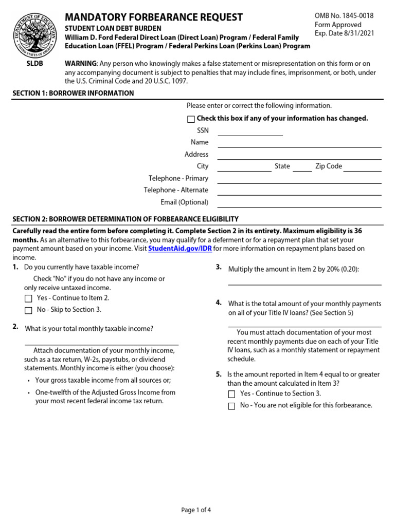 Forbearance Eligibility for Student Loans | PDF | Forbearance | Loans