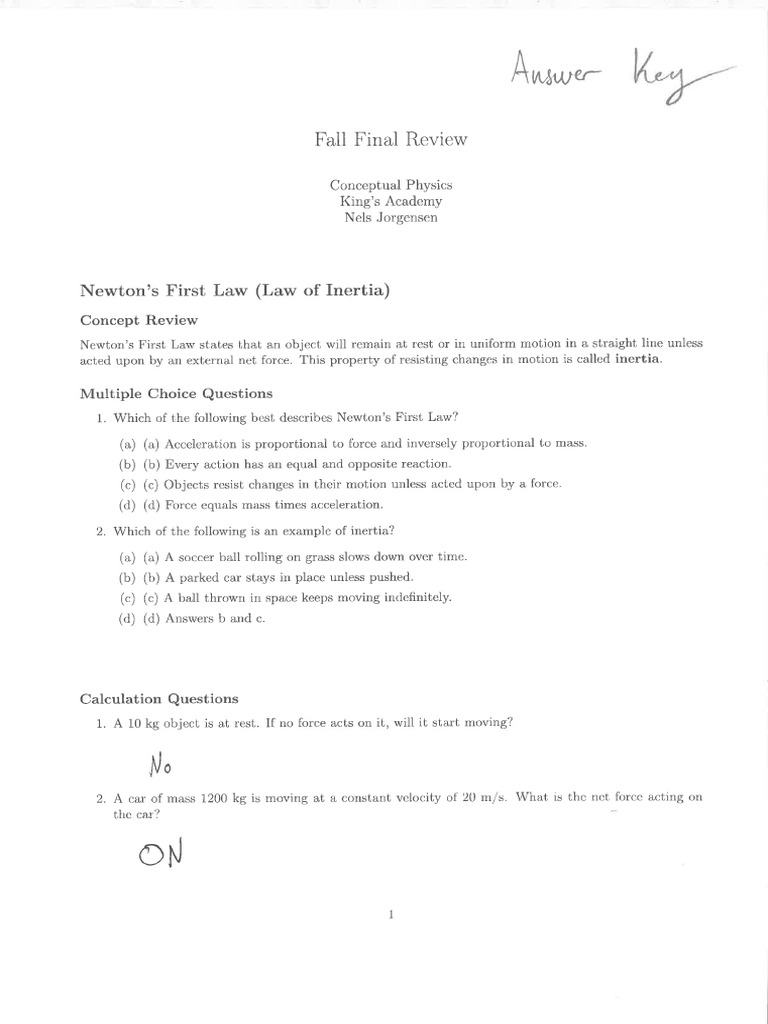 Key PHYS Fall Final Review | PDF