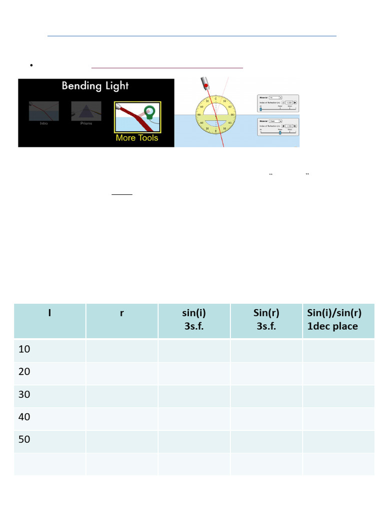 Refraction Simulation with Glass Slab | PDF