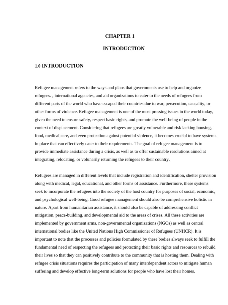 Chapter 1 Refugee Management System | PDF | Refugee | United Nations ...