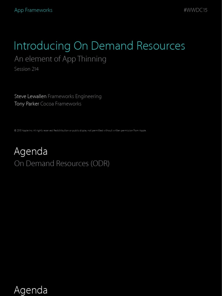 iOS On-Demand Resources Overview | PDF | Mobile App | Video On Demand