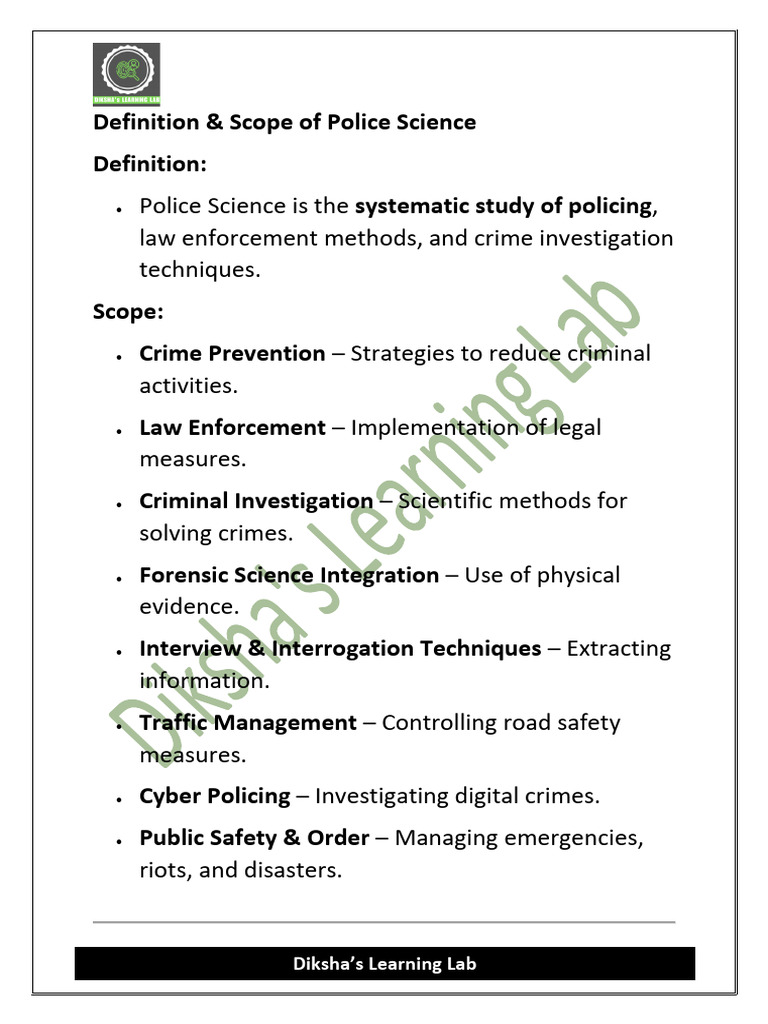 Overview of Police Science and Investigation | PDF | Forensic Science ...