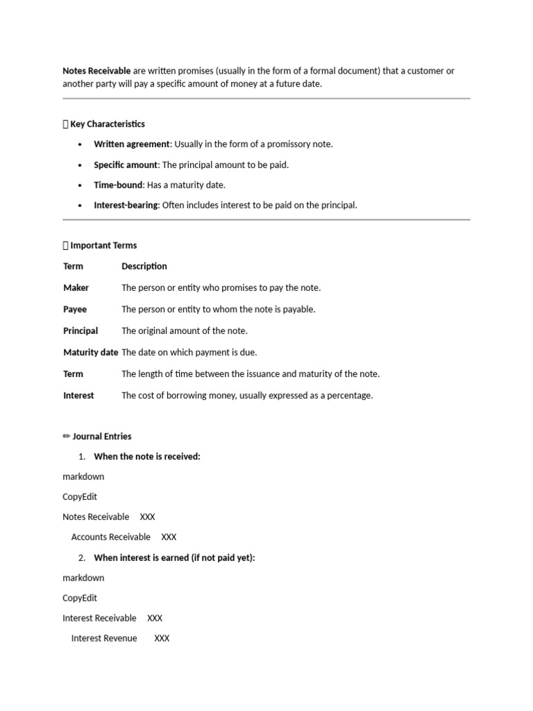 Notes Receivable | PDF