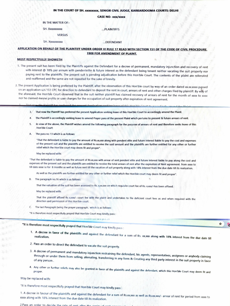 Amendment Format Application | PDF