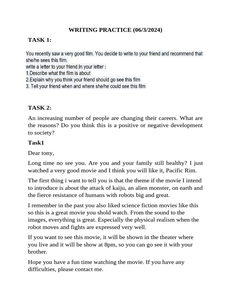 Writing Practice | PDF