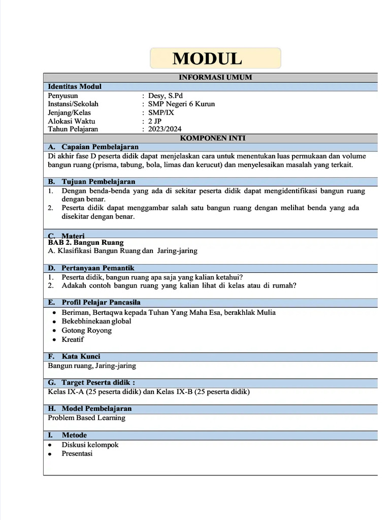 Modul Observasi Matematika | PDF