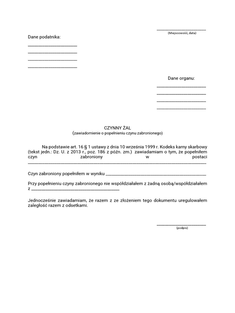 Czynny Zal Wzor | PDF