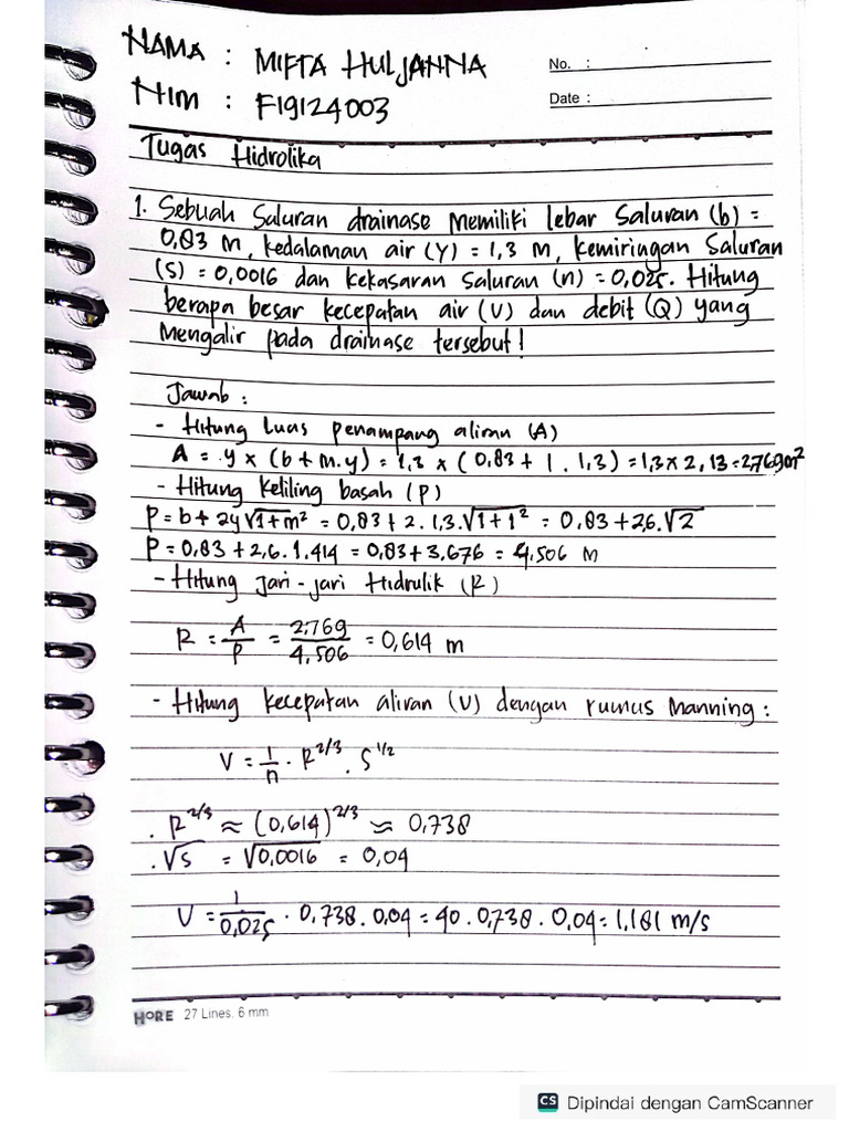 Hidrolika Mifta Huljanna F19124003 | PDF