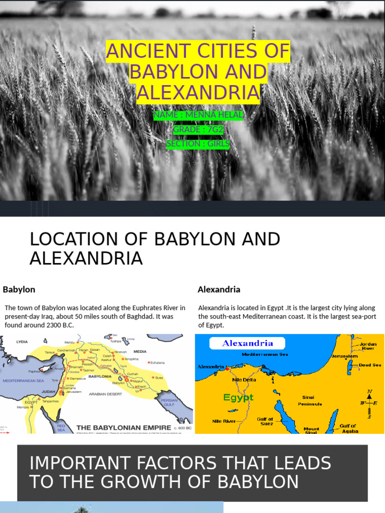Ancient Cities of Babylon and Alexandria Project | PDF | Alexandria ...