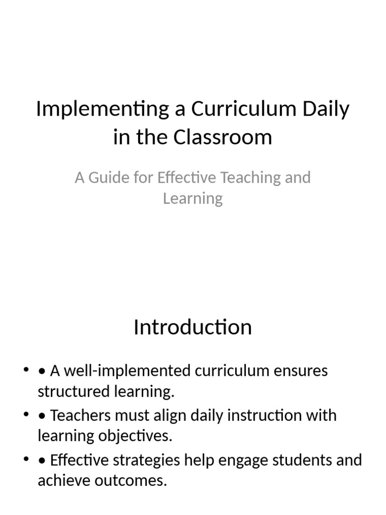 Implementing_Curriculum_Daily | PDF