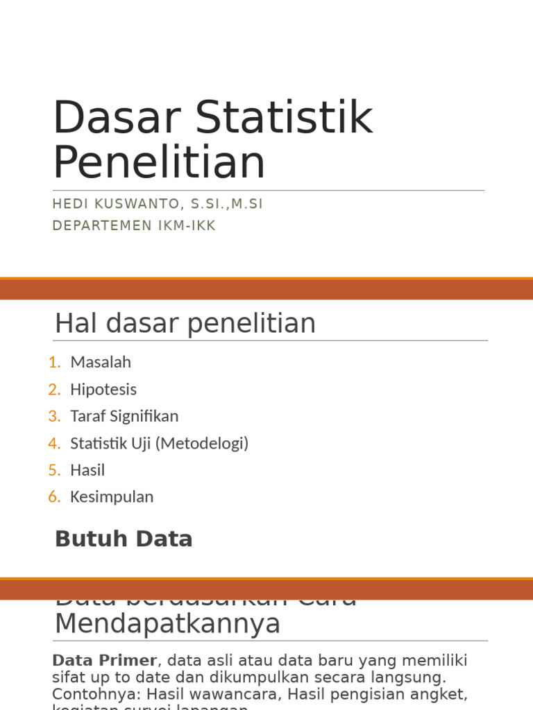 Dasar Statistik Penelitian | PDF