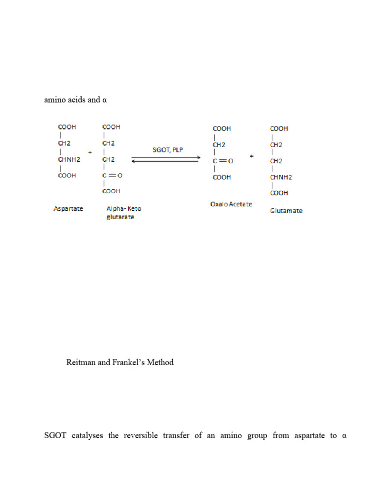Estimation of Serum SGOT Levels | PDF | Liver | Biochemistry