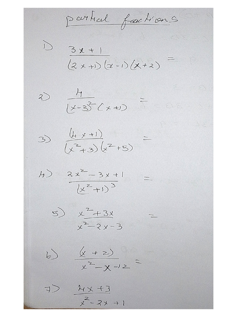 Partial Fractions | PDF
