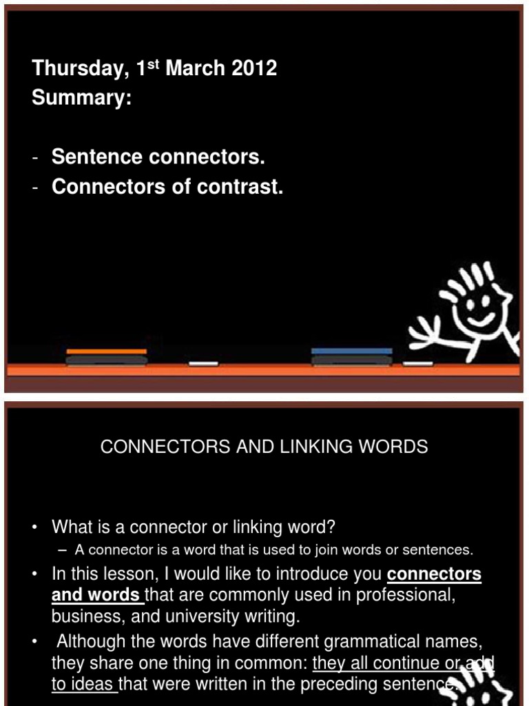 Connectors and Linking Words | PDF | Verb | Word