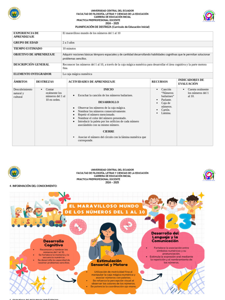 Aprendizaje Números 1 a 10 para Niños | PDF | Educación de la primera ...