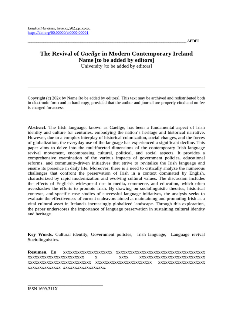 Template EstudiosIrlandeses | PDF | Irish Language | Ireland