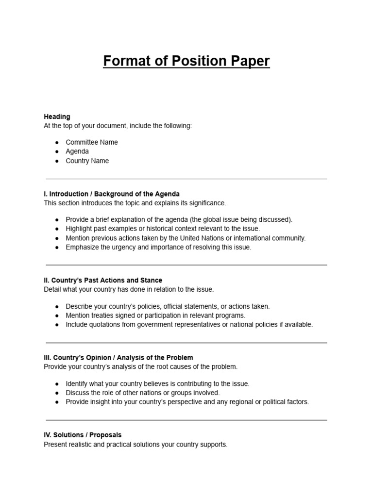 Position Paper Format Guide | PDF