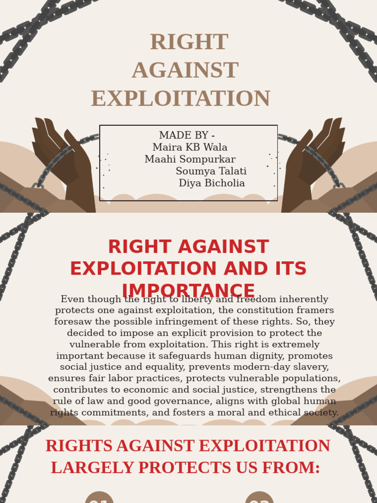 Rights Against Exploitation Explained | PDF | Human Trafficking | Child ...