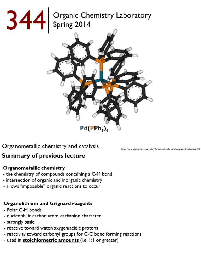 CHEM 344 Pd-Coupling and Catalysis Spring 2014 HANDOUT | PDF ...