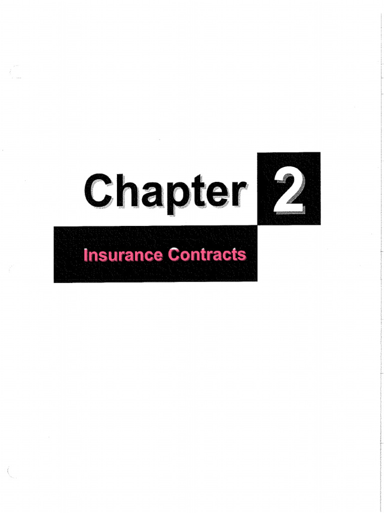 2 Chapter Insurance Contracts | PDF