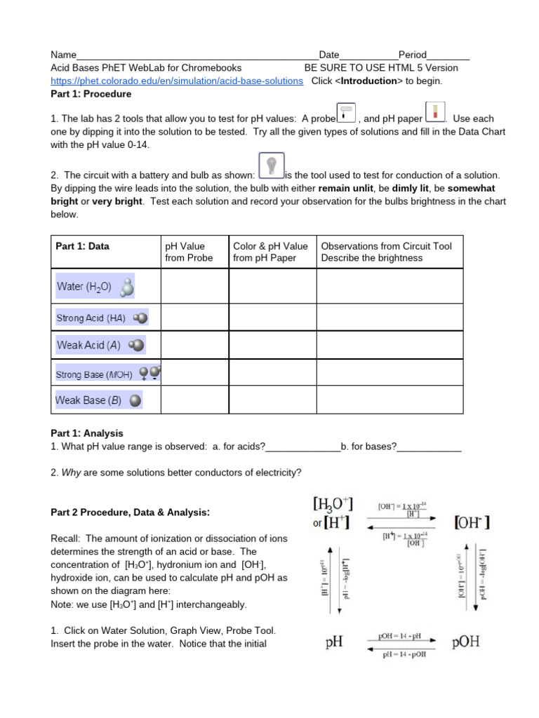 Acid-Base Solutions Lab Guide | PDF | Ph | Acid