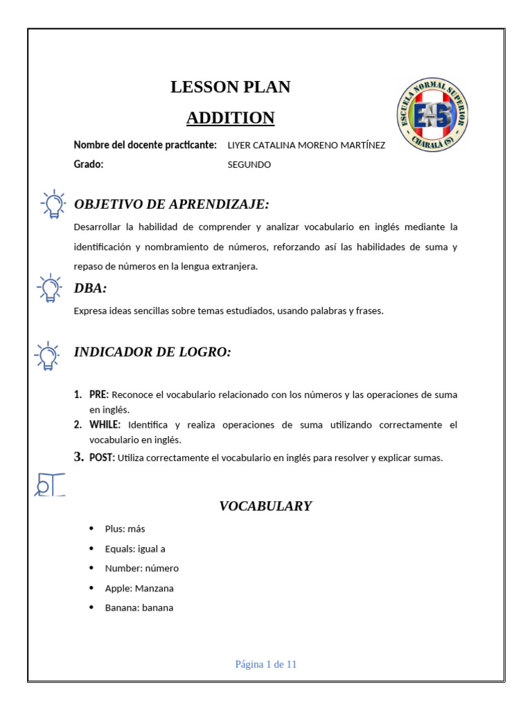 Sumas en inglés para niños de segundo | PDF