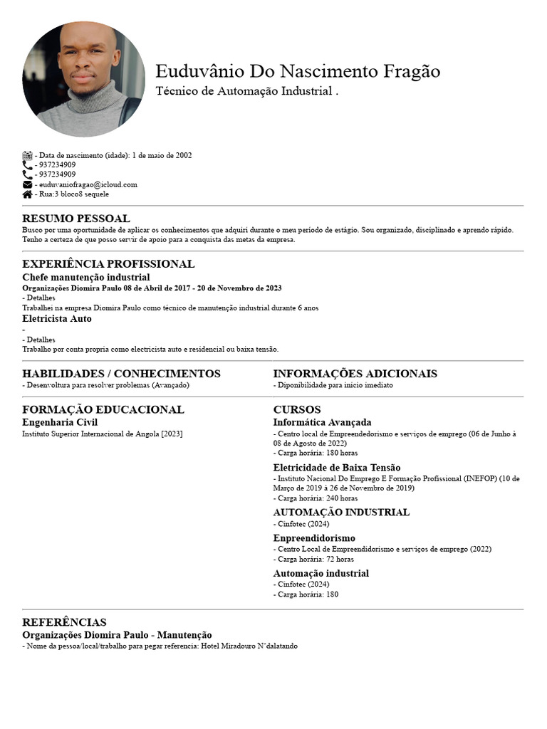 curriculumvitae | PDF | Eletricista