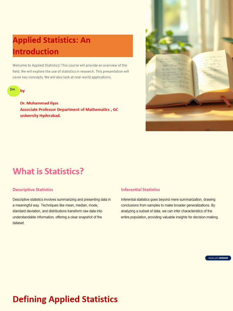 Introduction to Applied Statistics | PDF | Statistics | Hypothesis