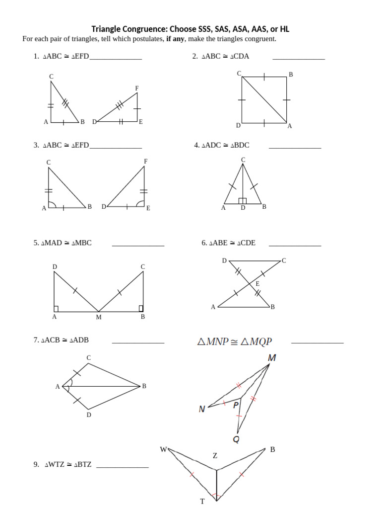 Triangle Congruence Postulates Guide | PDF