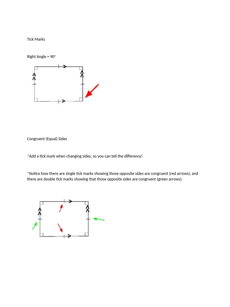 Understanding Tick Marks in Geometry | PDF