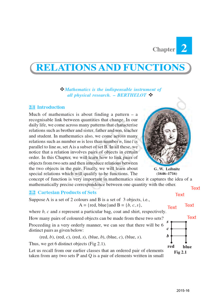 Relations and Functions PDF | PDF | Function (Mathematics) | Mathematics