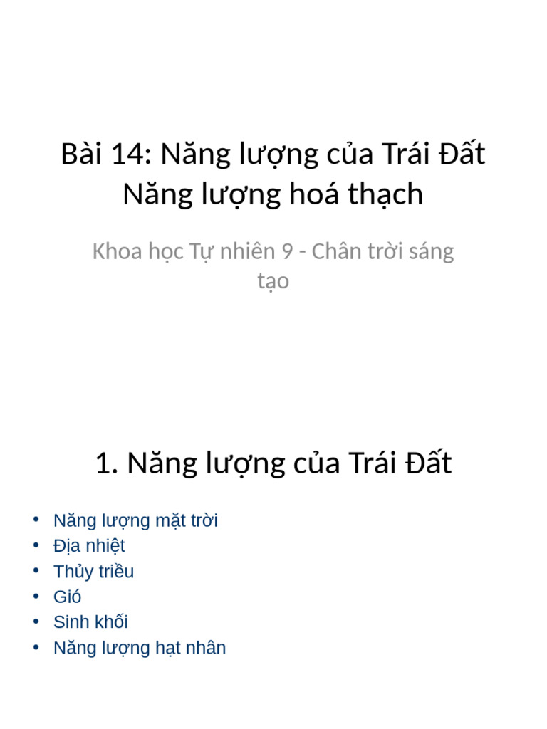 Bai 14 KHTN9 Nang Luong v2 | PDF