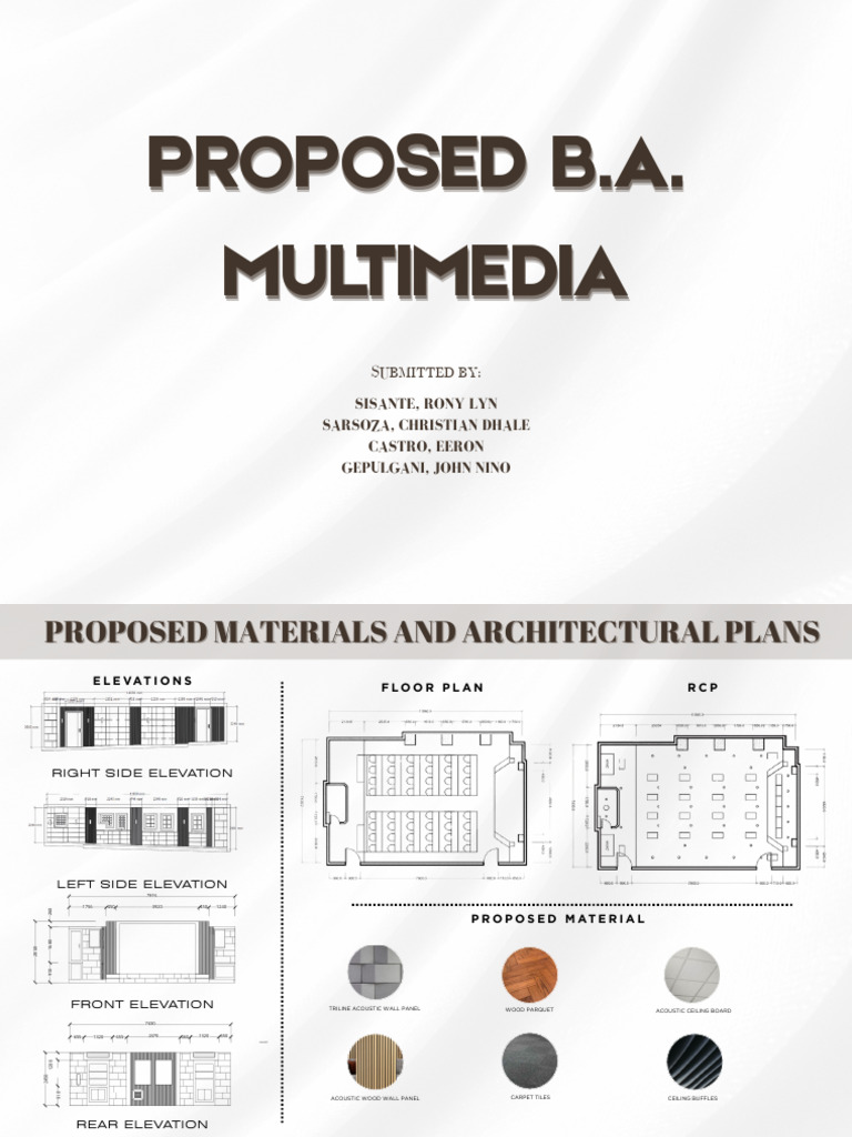 Proposed Materials and Architectural Plans - BA MULTIMEDIA | PDF