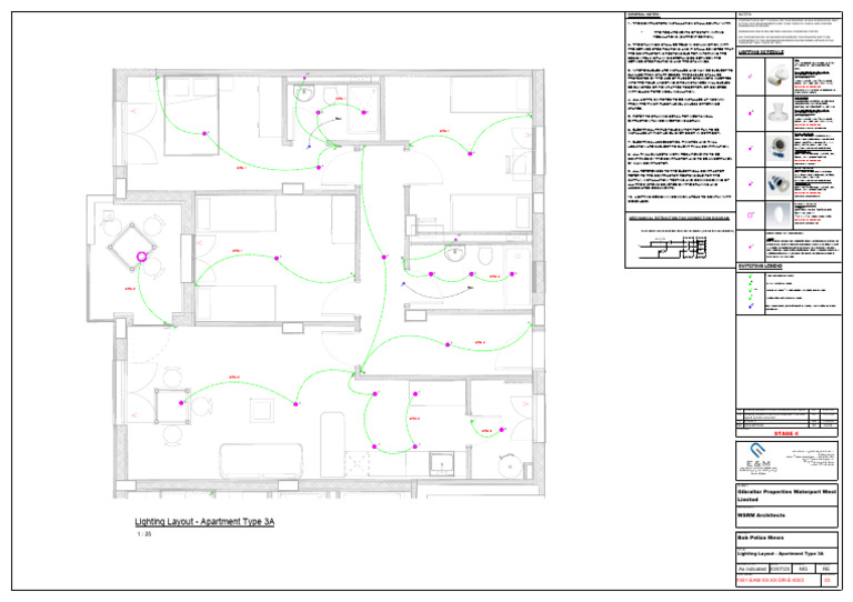 Y451-EAM-XX-XX-DR-E-4003-03-Lighting Layout - Apartment Type 3A | PDF ...