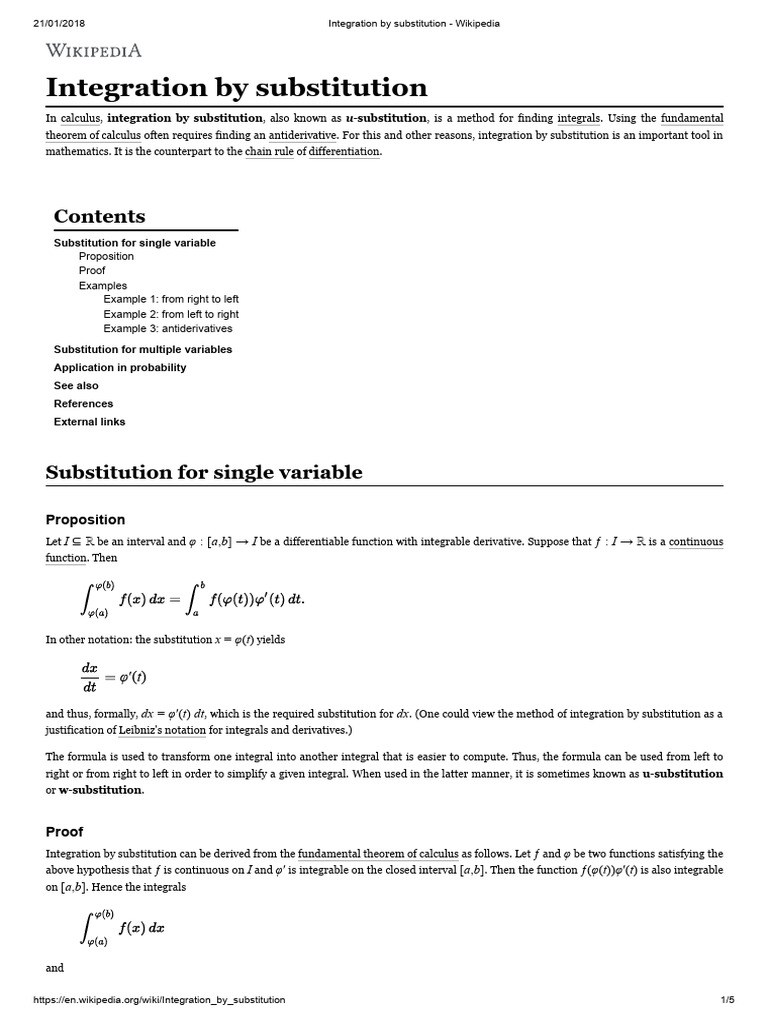 U-Substitution in Integration Explained | PDF | Integral | Derivative