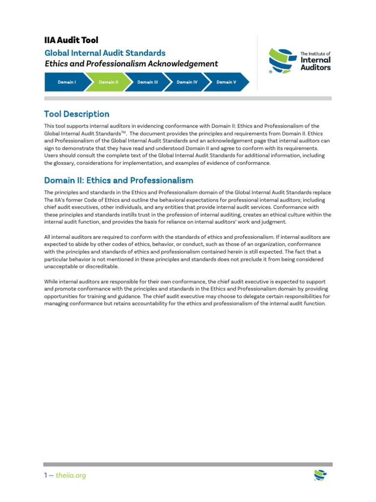 Ethics and Professionalism in Internal Auditing | PDF | Internal Audit | Audit