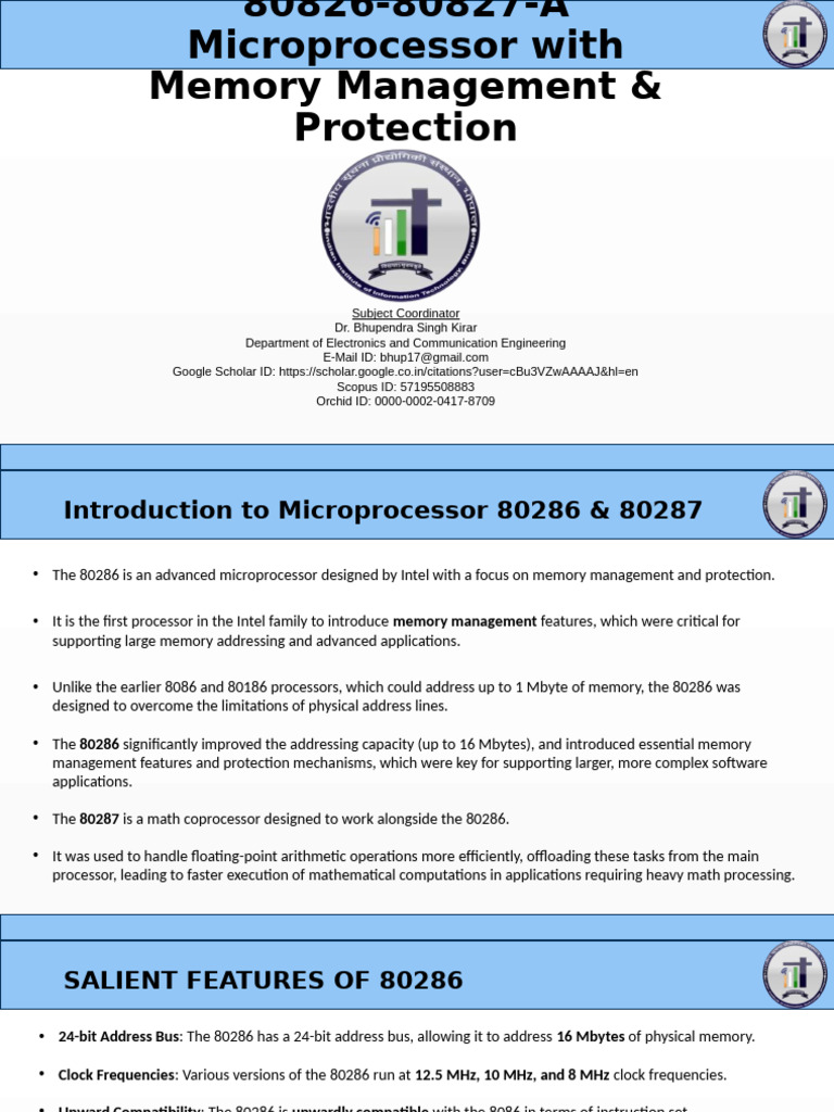 Intel 80286 Microprocessor Overview | PDF | Central Processing Unit | X86 Architecture