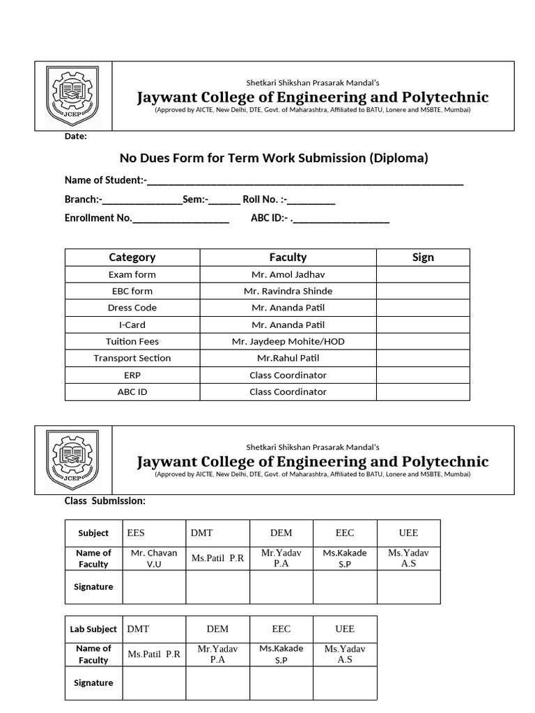 Diploma Submission No Dues Form - Docx SY FINAL | PDF