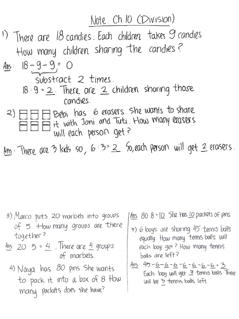 Note Ch. 10 Division - MATH | PDF