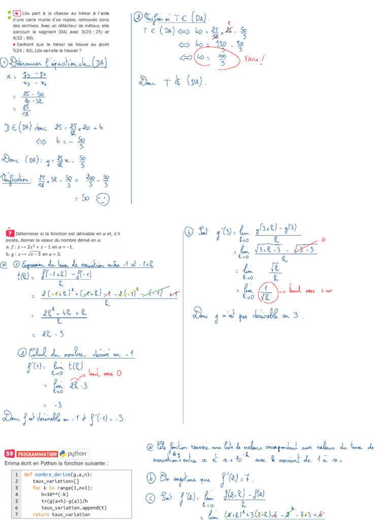 Seance 1 Tangente Corrige | PDF