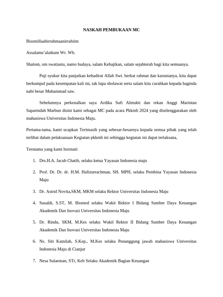 NASKAH MC (PKKMB) | PDF