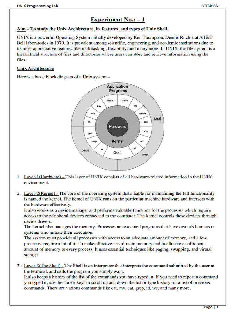 Unix Experiment | PDF