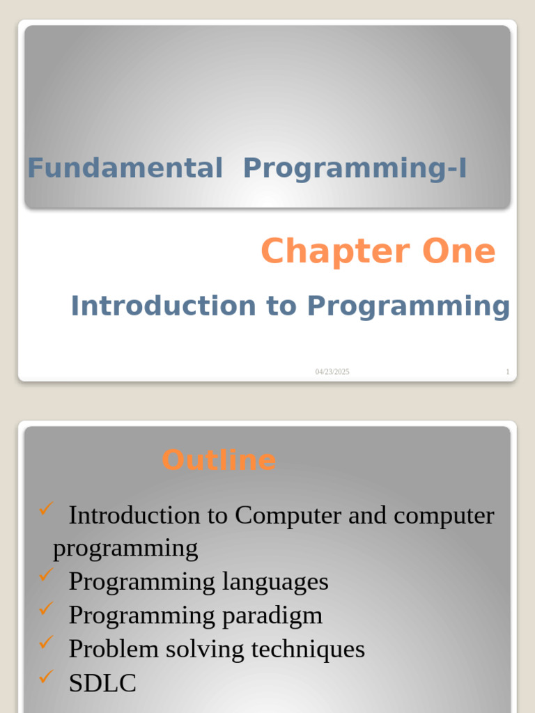 Chapter 1 (Autosaved) 122222 | PDF | Computer Programming | Programming