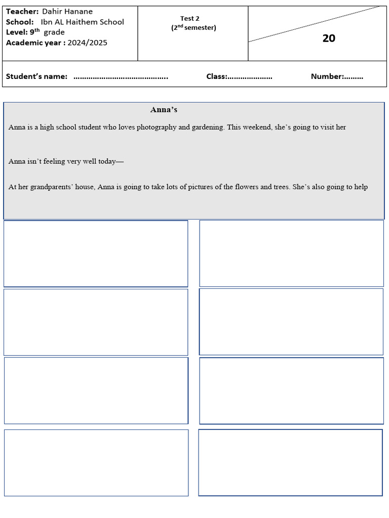 Test 2 - 9th Grade 2nd Semester | PDF