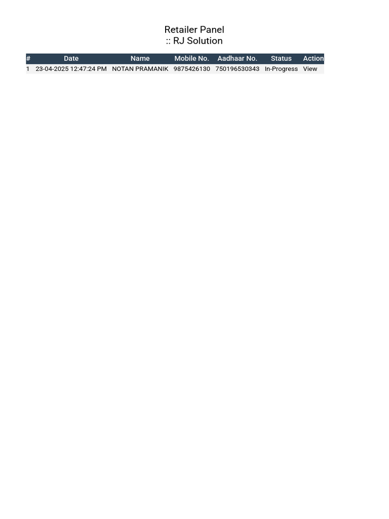 Retailer Panel Overview and Status | PDF