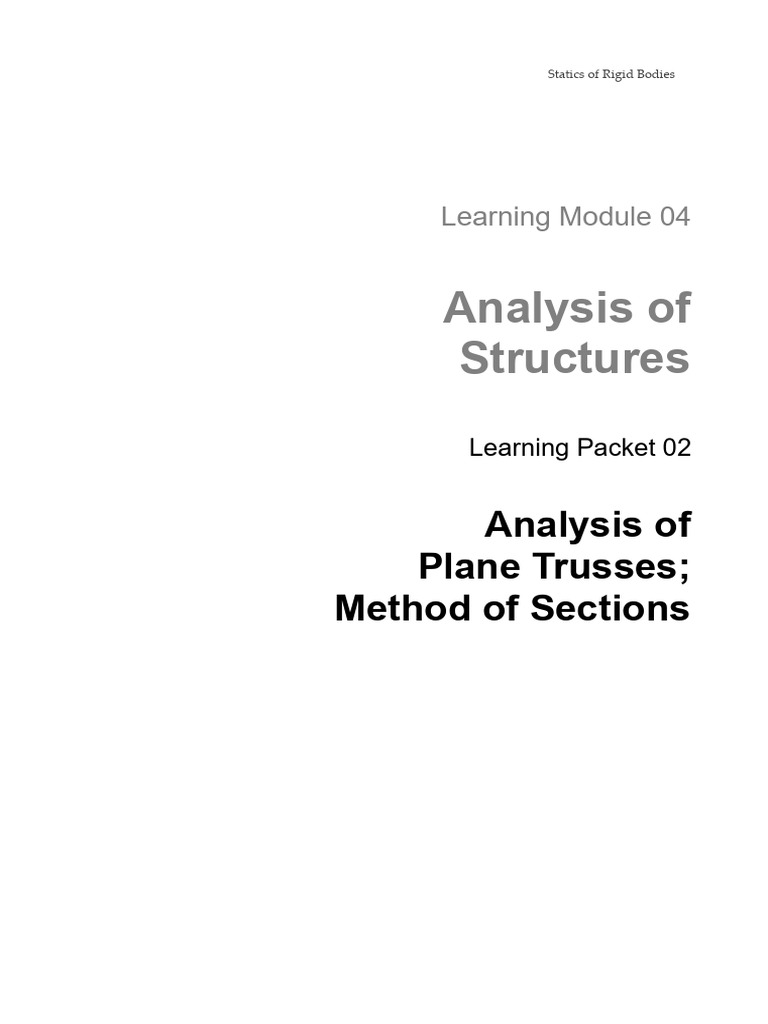 Topic 2 - Method of Sections | PDF | Truss | Buckling